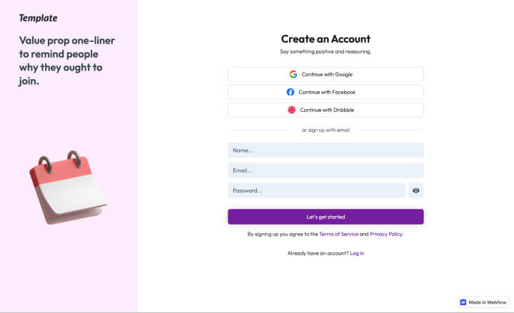 Downloads Profile Form for Webflow